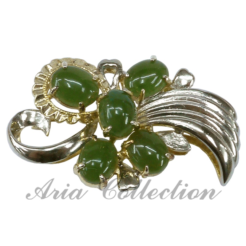 Taiwan jade brooch - 8x10mm oval shape | Taiwantrade