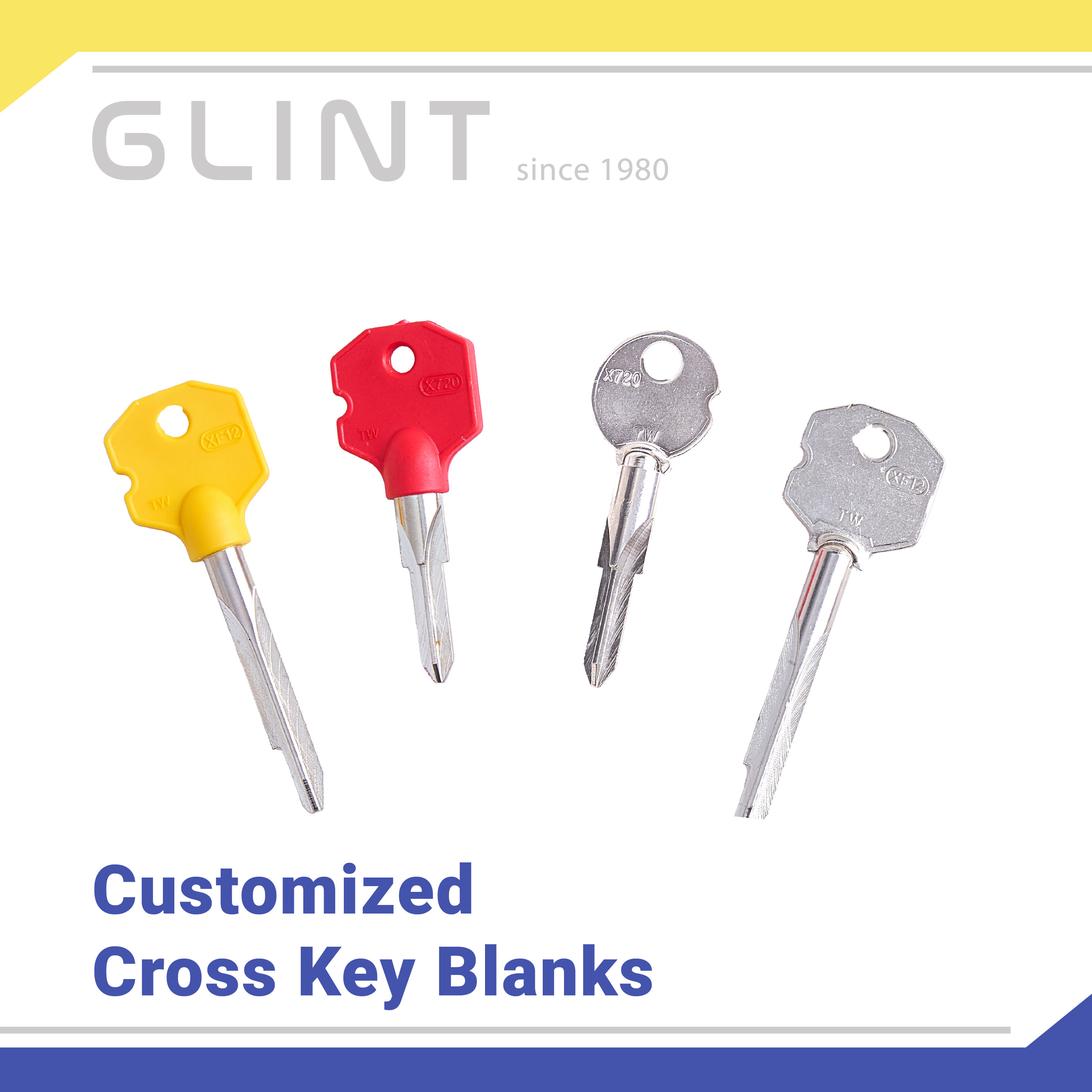 High-quality Cross Key Cylinders with 3 Keys, Customized Key Blanks ...