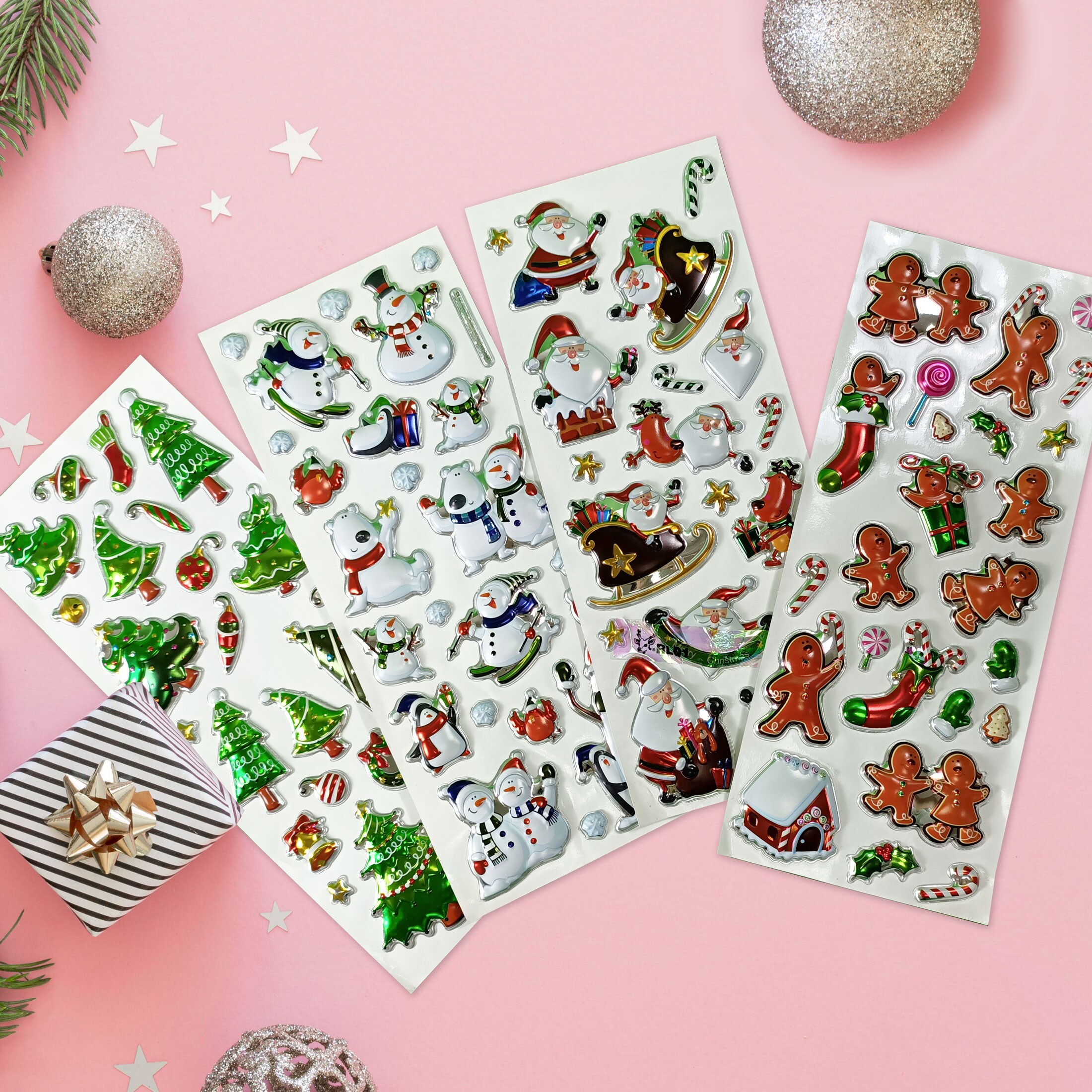 christmas metallic pop-up stickers | Taiwantrade