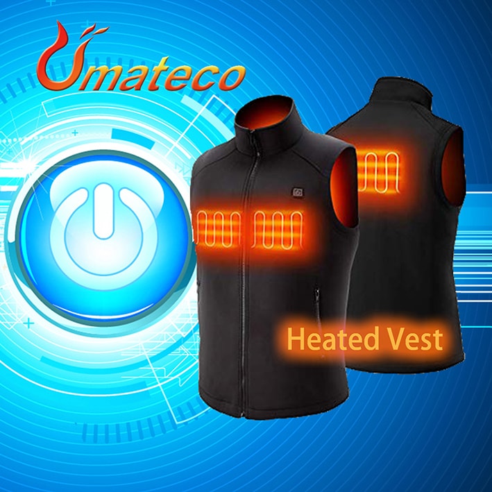 Nanotech Heated Vest with Portable Li-ion Battery Power Bank ...
