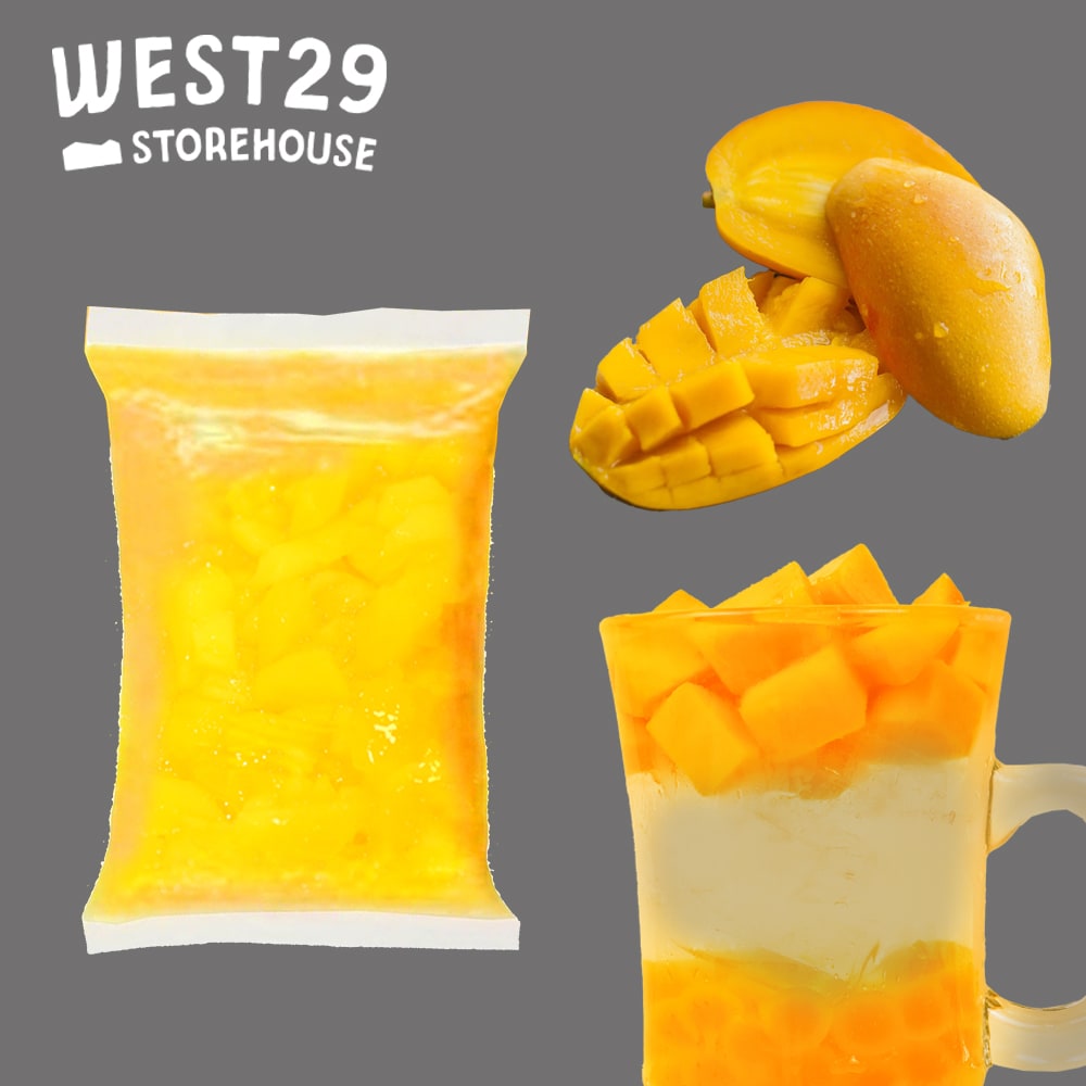 170g OEM Packing Frozen Diced Fruit Syrup Sachet Fruit coffee Mango ...