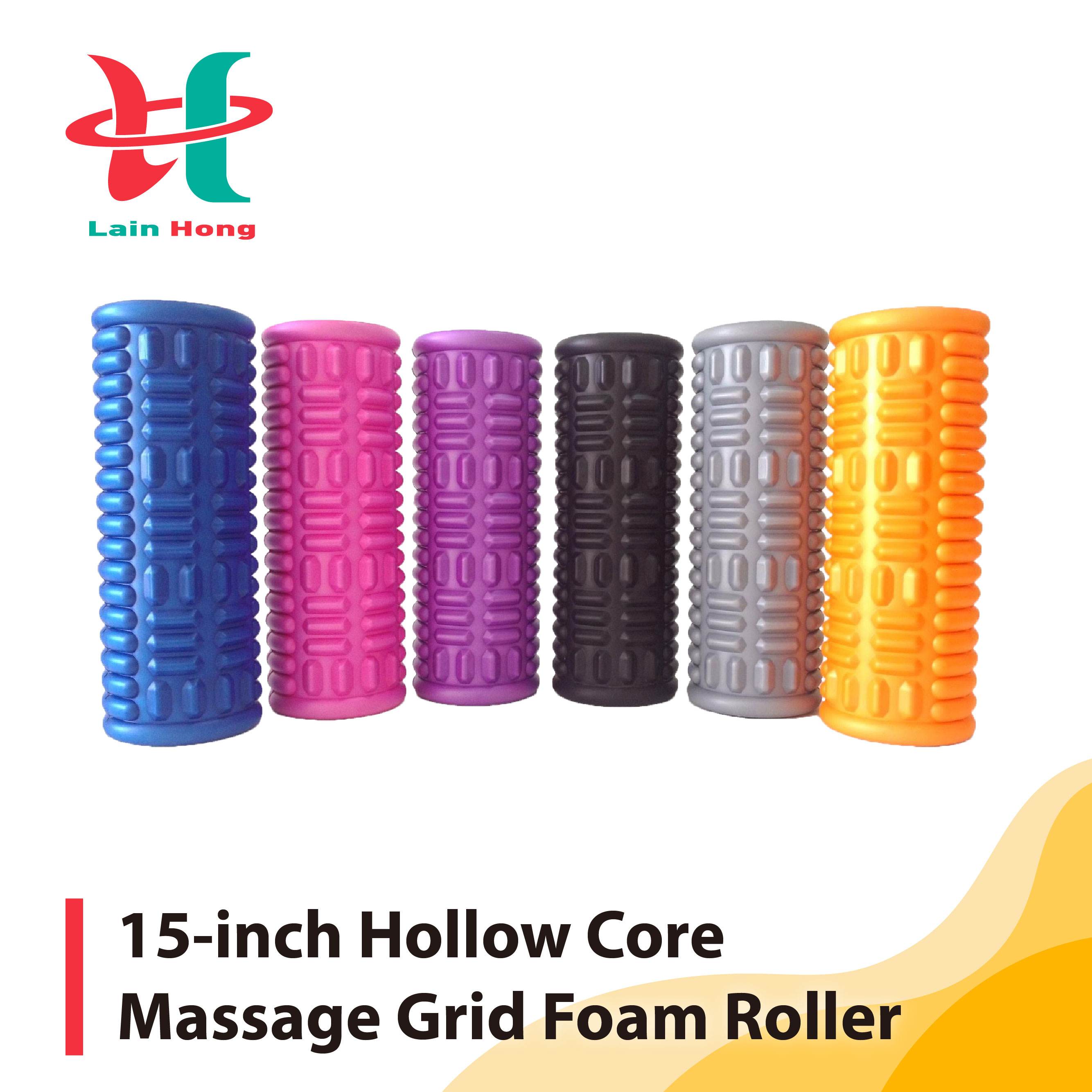 15-inch Hollow Core Massage Grid Foam Rollers for Exercise and Recovery | Taiwantrade