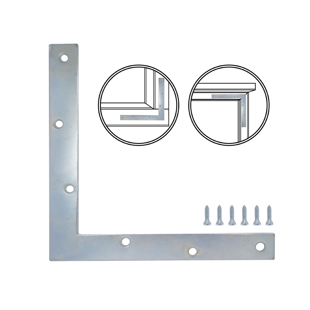 L Shaped Flat Fixing Support Repair Plates Corner Brace Metal 8"X1 ...