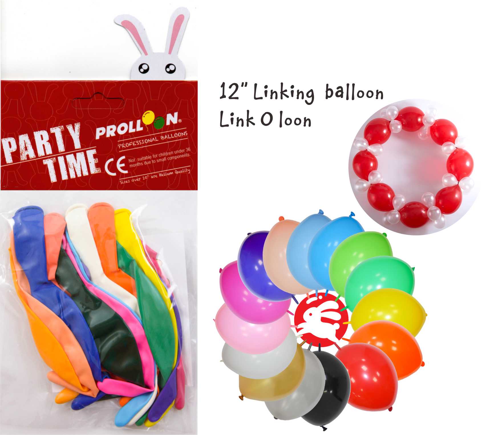 12 inch Linking BALLOONS Party balloon pack | Taiwantrade