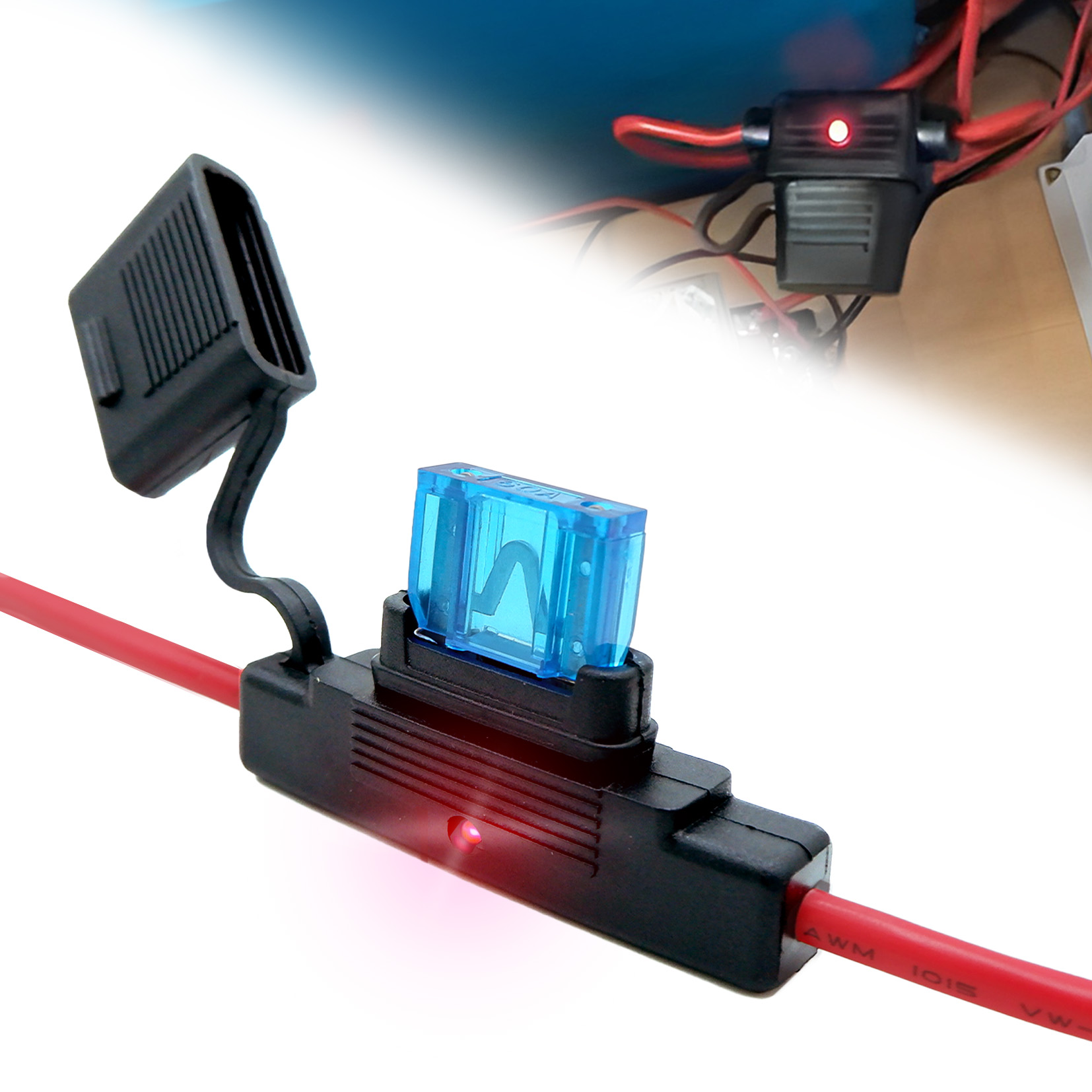 LED ATM Inline Fuse Holder with Cap | Taiwantrade