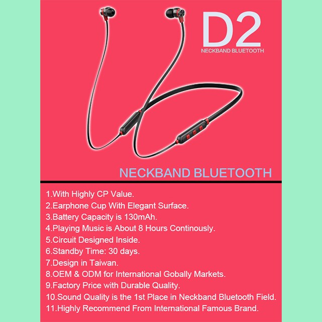 OEM Neckband Earphone Bluetooth Manufacturer. | Taiwantrade