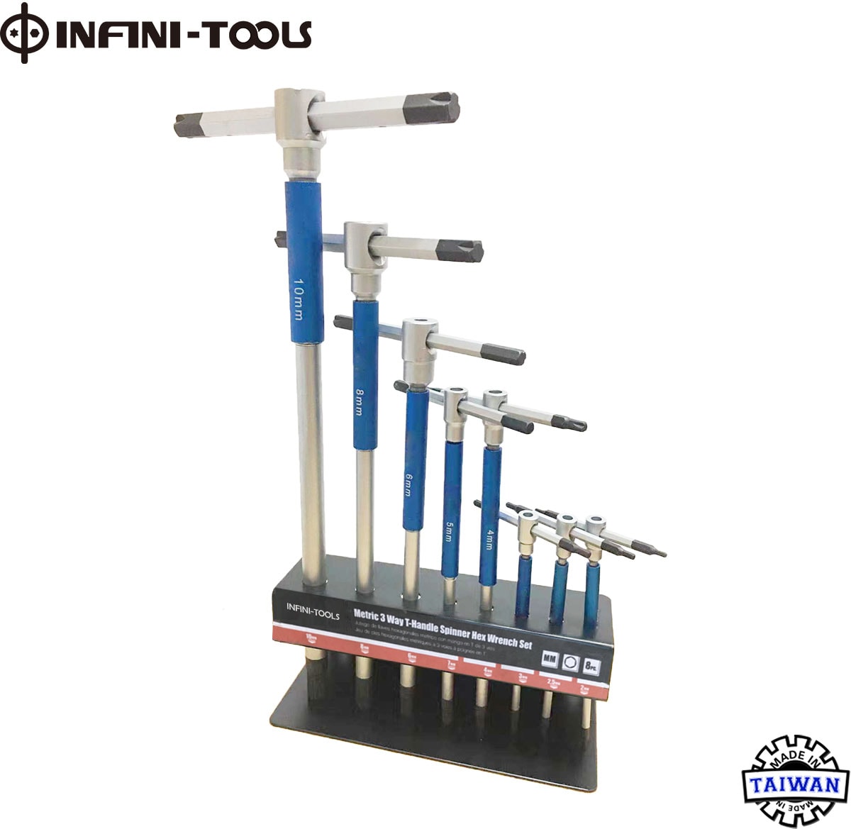 8 PCS Metric 3-ways T-Handle Hex Allen Key Wrench Set with Speed ...