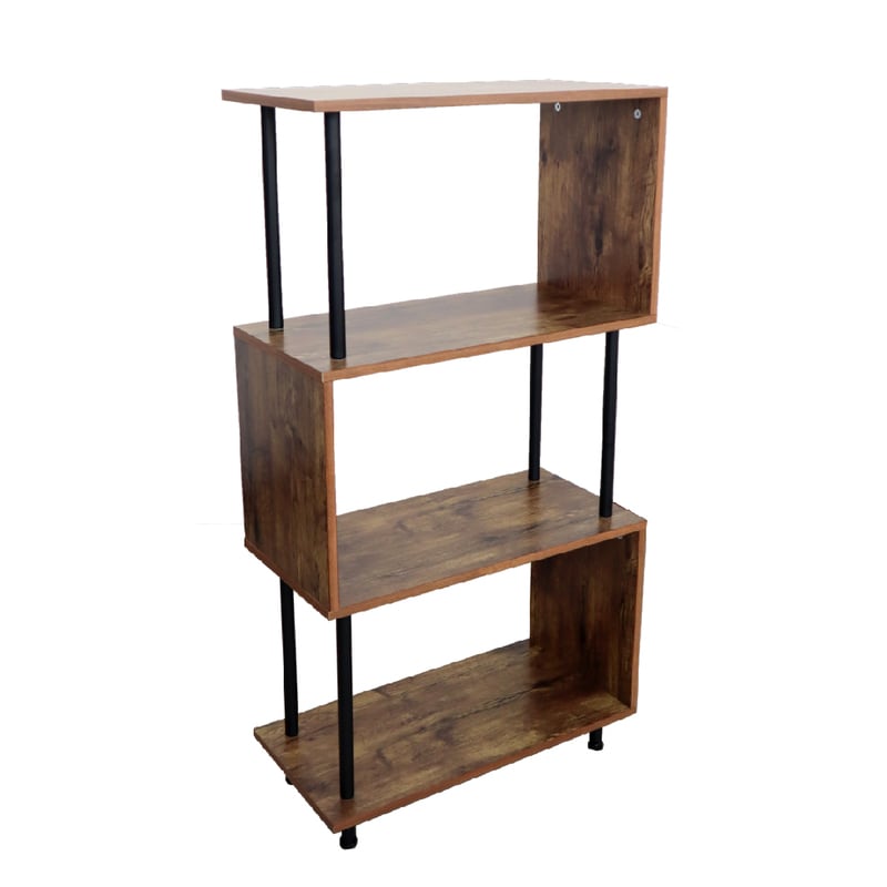 S-shaped 4-Tier Ladder Open Bookcase Storage Shelf | Taiwantrade