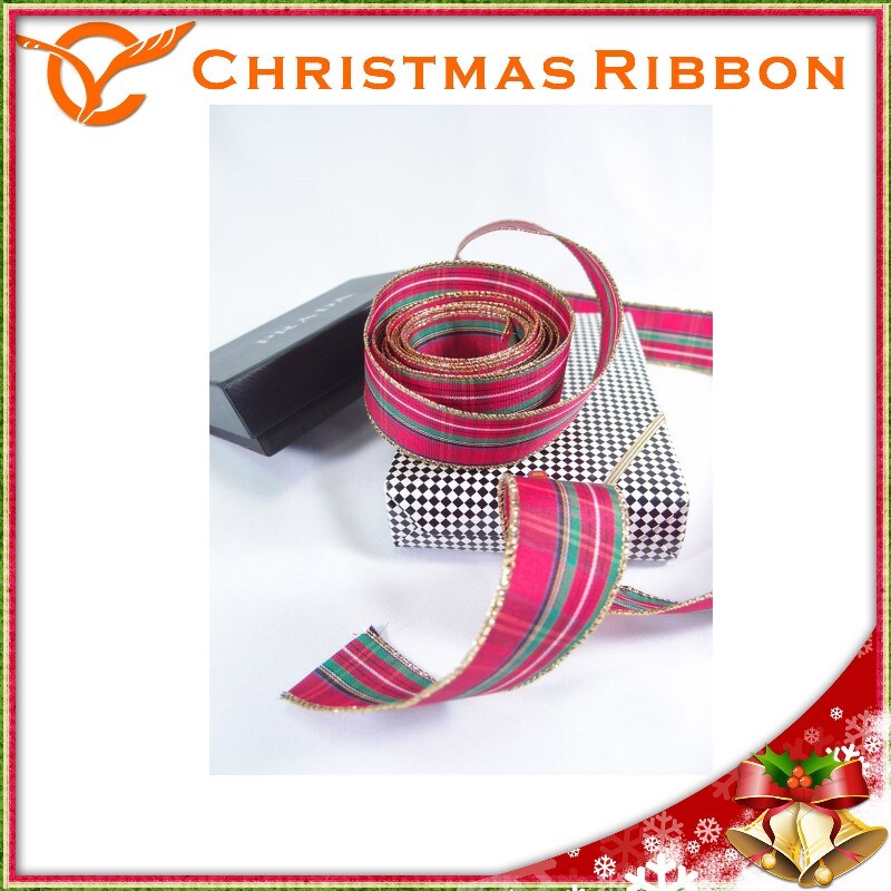 Yarn Dyed Woven Ribbon With Heavey Coating Christmas Riband | Taiwantrade