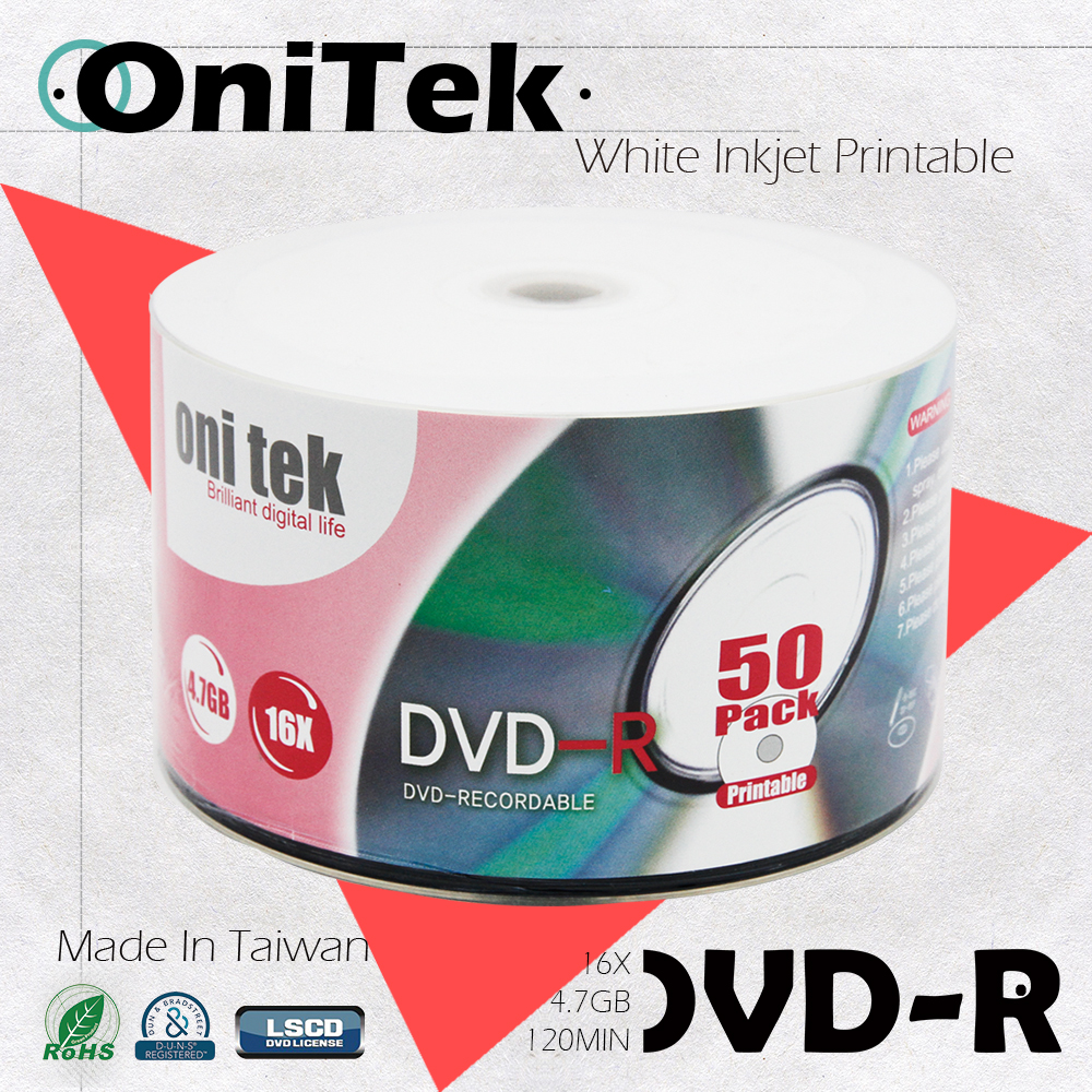 OniTek DVD-R 16X White Inkjet Printable | Taiwantrade
