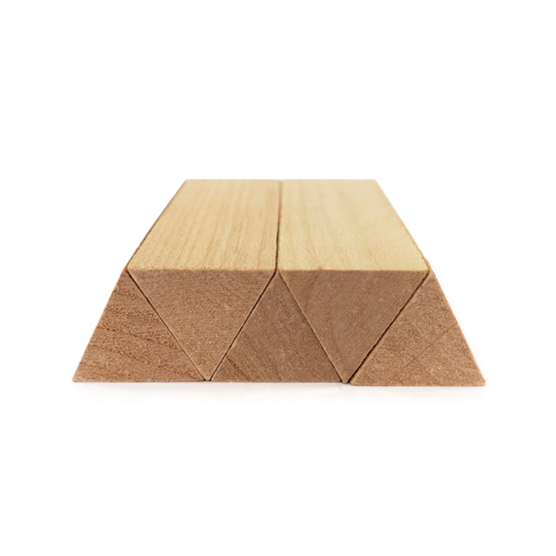 25*25*75 Plain Wood Triangular prism Blocks 60° | Taiwantrade.com