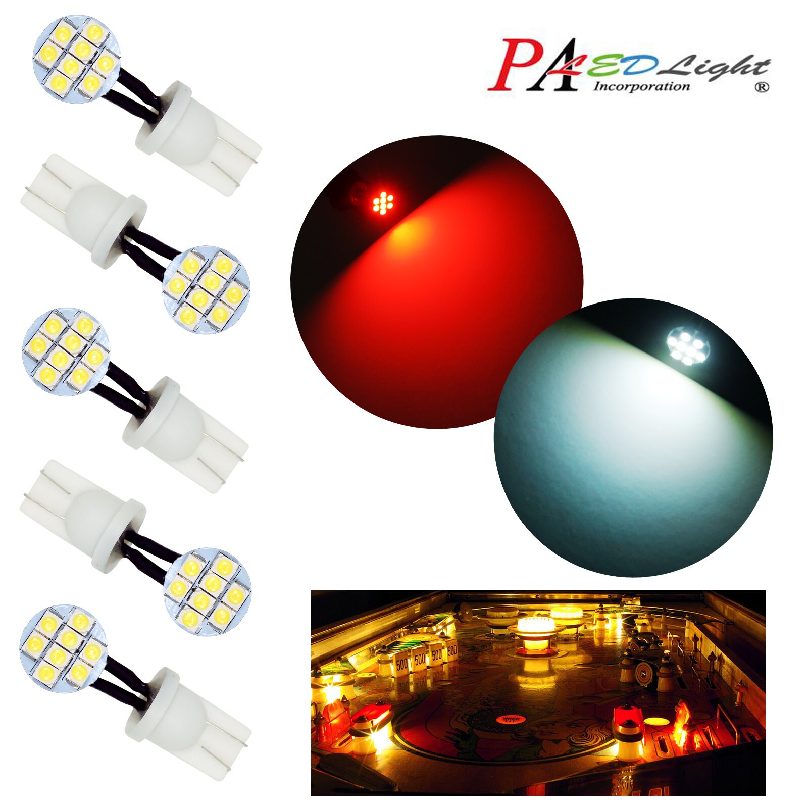 PA Pinball Machine 8SMD 3528 Flicker Various Base LED Light Indicator ...