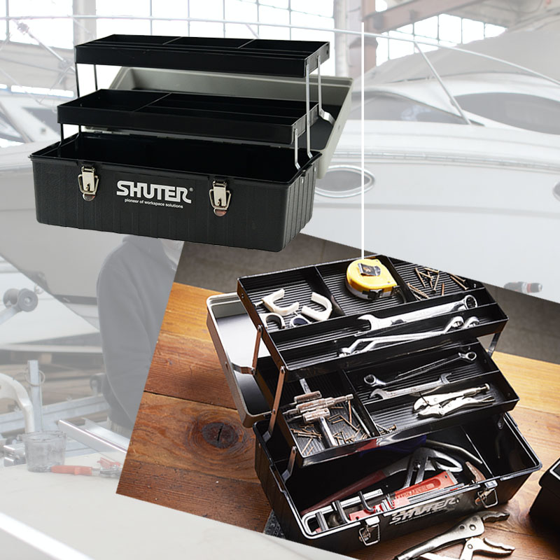 16.8" Tool Box with 2-Tier Tray and Metal Locks | SHUTER ENTERPRISE CO ...