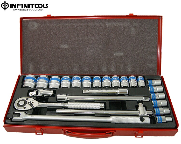 24-piece Blue Color Brand Socket Set,1/2" Drive | Taiwantrade