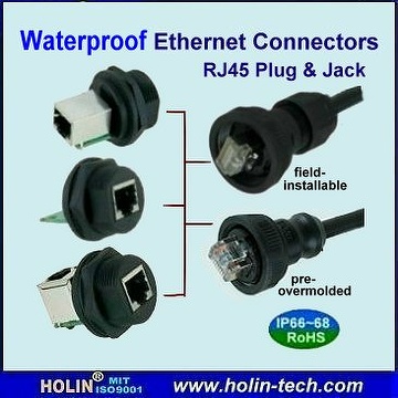 Waterproof Ethernet RJ45 Connectors, Panel Mount Jack / Shielded ...