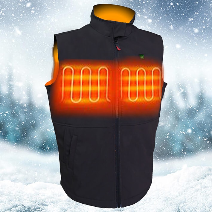 Nanotech Heated Vest with Portable Li-ion Battery Power Bank ...