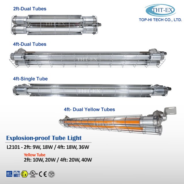 Hazardous Location Tube Light (With Protection Guard & Reflector ...
