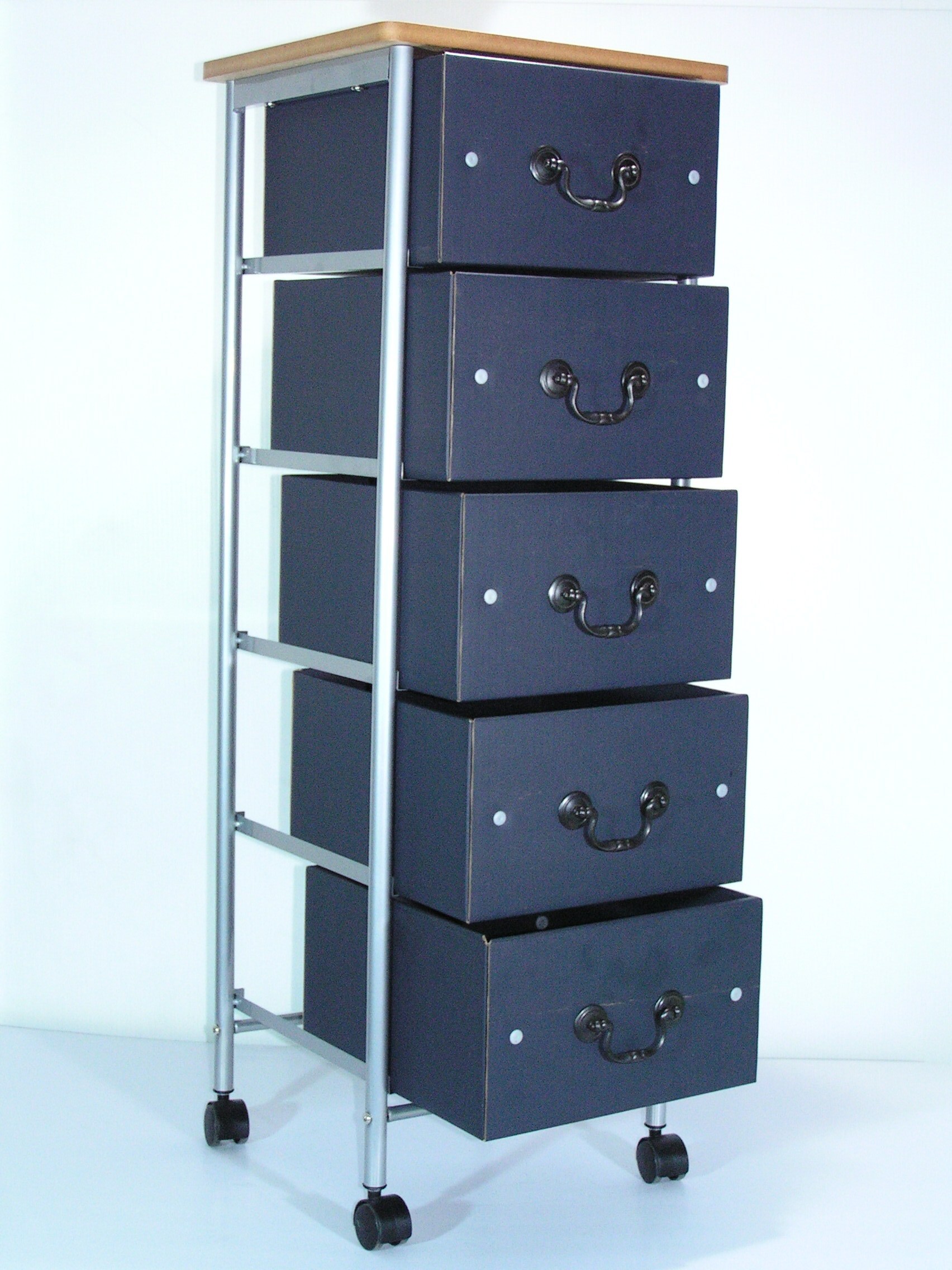 5 Tier Wood Shelf with 5 Paper Drawers | Taiwantrade