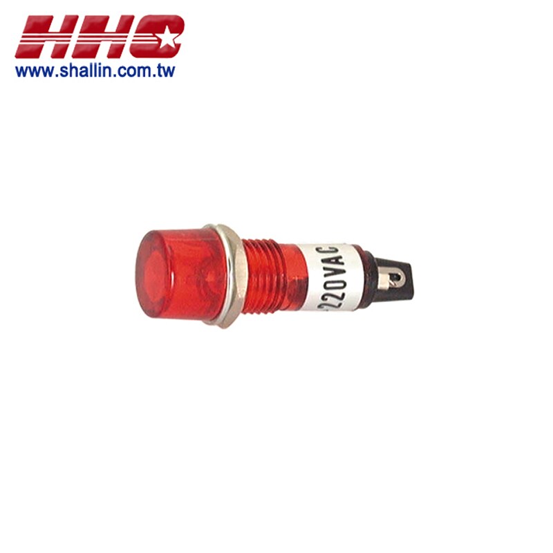 Neon indicator light with resistor, voltage:110/220V, RoHS Directive ...