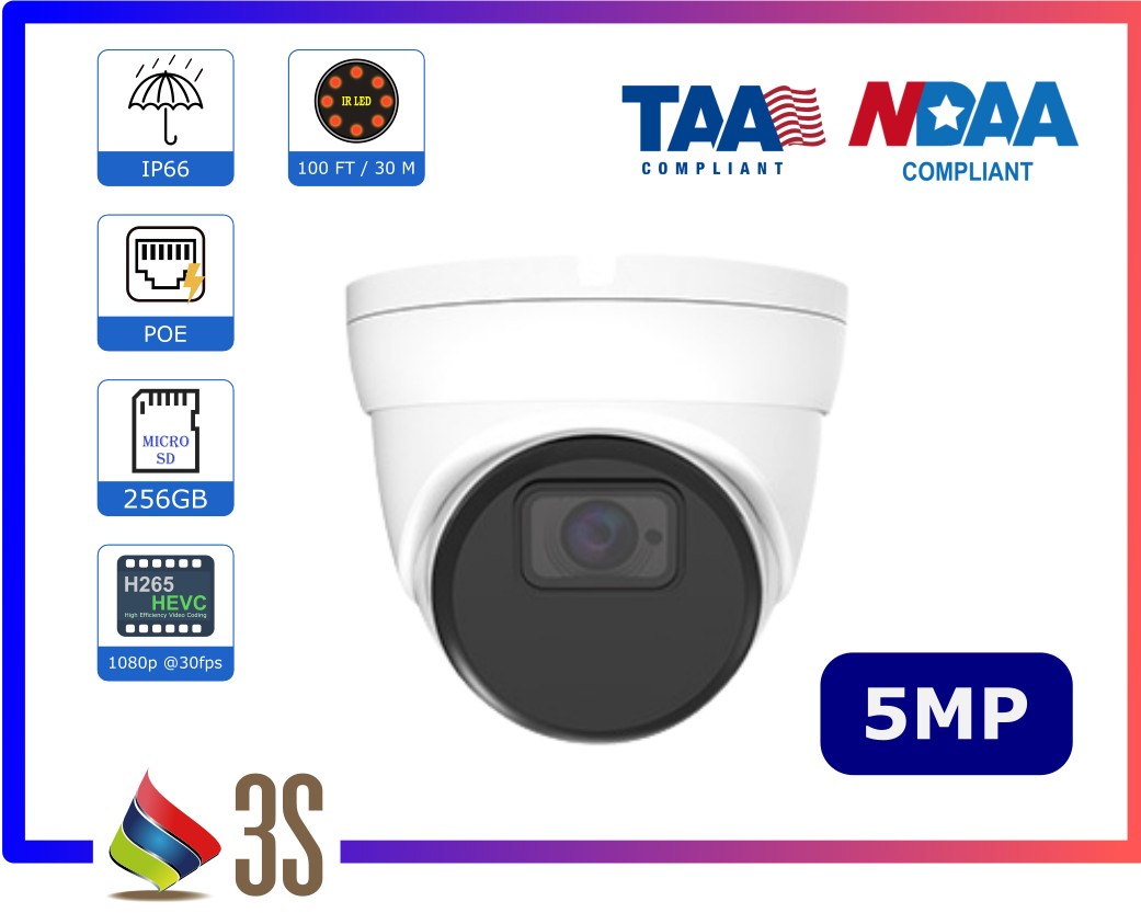 NDAA 5 Mega-pixel IP dome camera | Taiwantrade.com