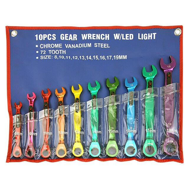 10 PCS LED LIGHTING RATCHET WRENCH SET | Taiwantrade