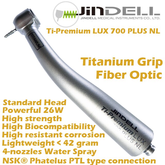 Dental Handpiece, TITANIUM, Fiber Optic, Standard Head, Quattro Spray ...