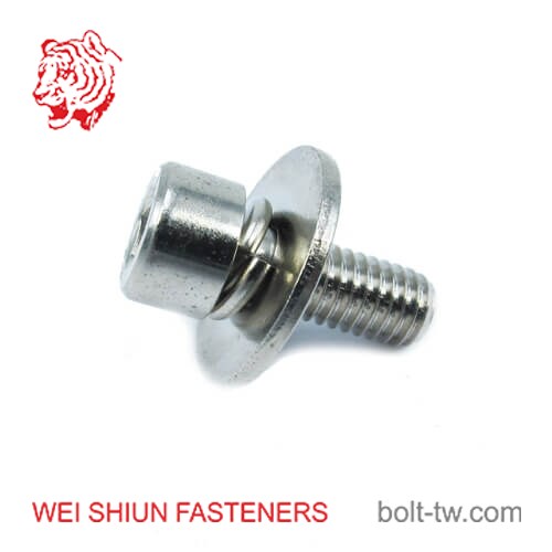 Bolt hex socket head cap screw two washer attached stainless steel ...