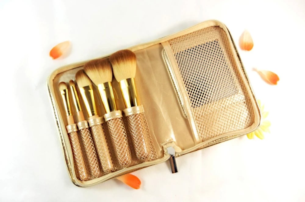 new wholesale 5pcs portable cute wood gift makeup brush set ...