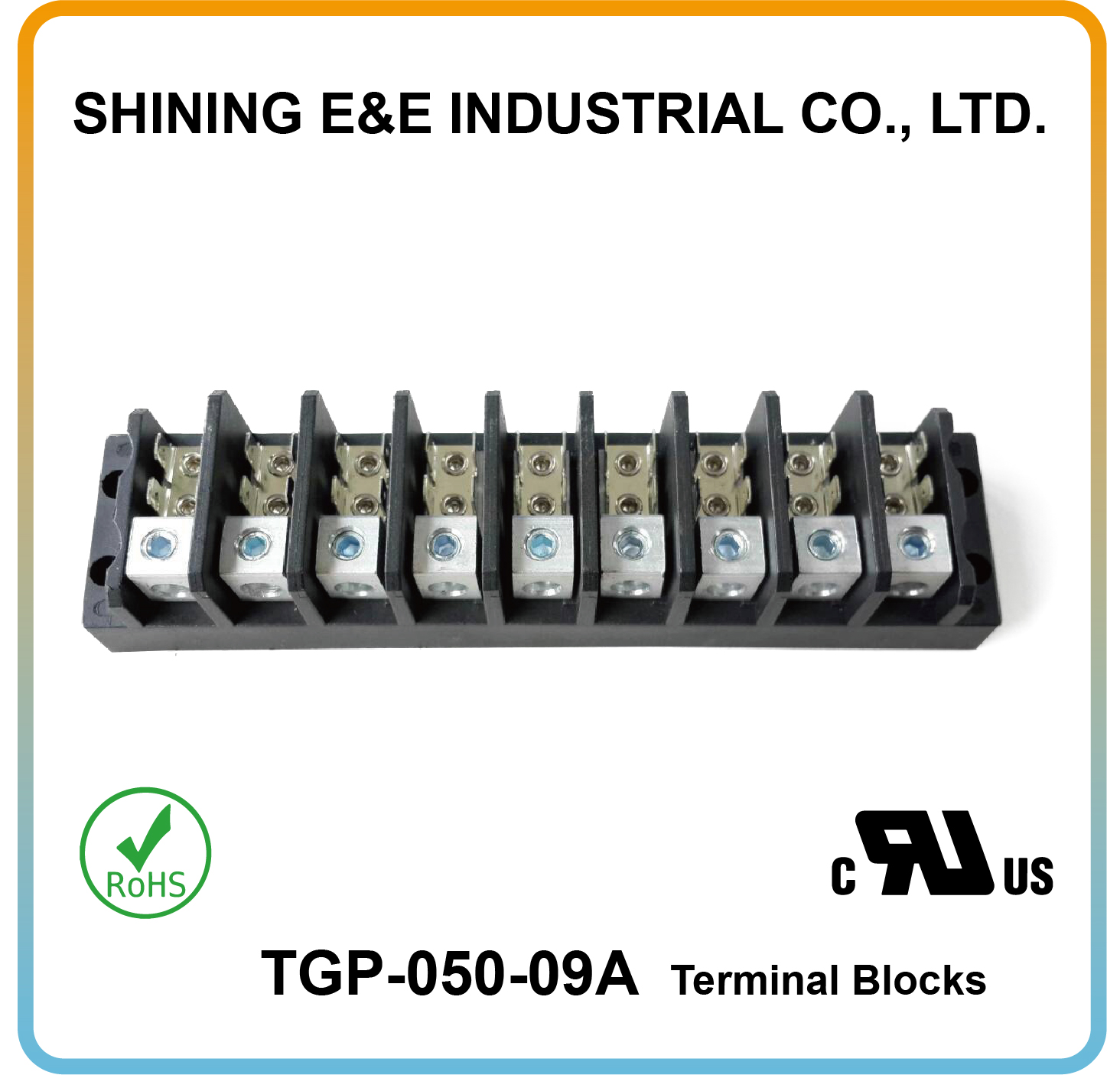 TGP-050-09A1 600V 50A Quick Connect 9-Pole Power Terminal Block ...