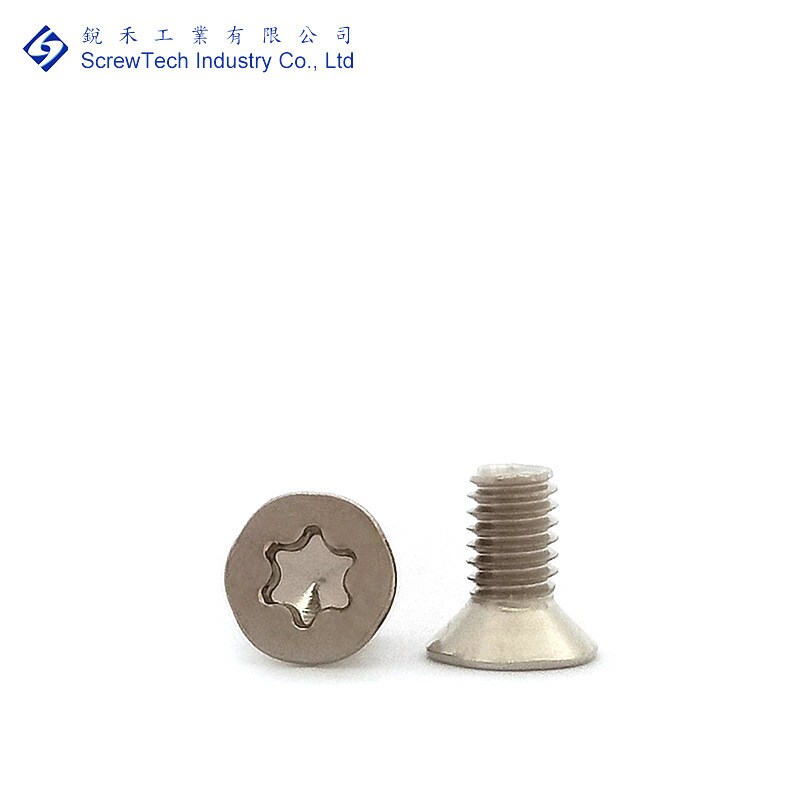 【ScrewTech】Flat Head, M4x8, Machine Thread, Hexalobular, Nickel Plated ...