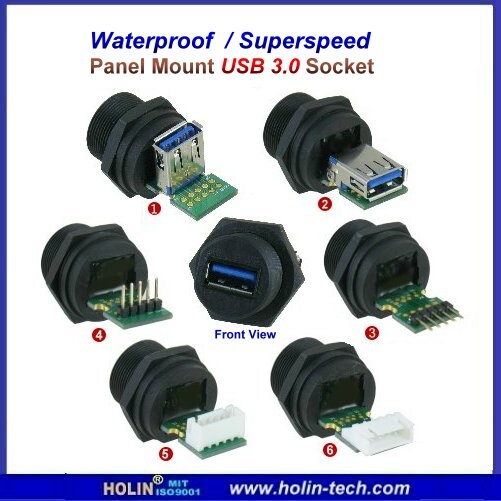 Waterproof Panel Mount Sealed Industrial USB 3.0 A-Type | Taiwantrade