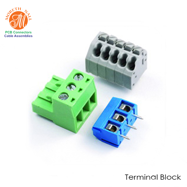 Terminal block, 5.0mm connectors, made from brass (CuZn), voltage rating of 250VAC, current ...