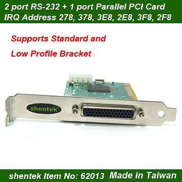 Taiwan Serial 2 port High Speed 921K RS-232 + 1 port Parallel PCI Card ...