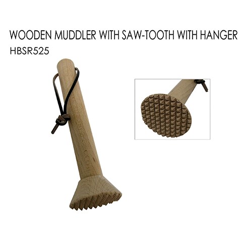 WOODEN MUDDLER WITH-SAW-TOOTH HANDER | Taiwantrade