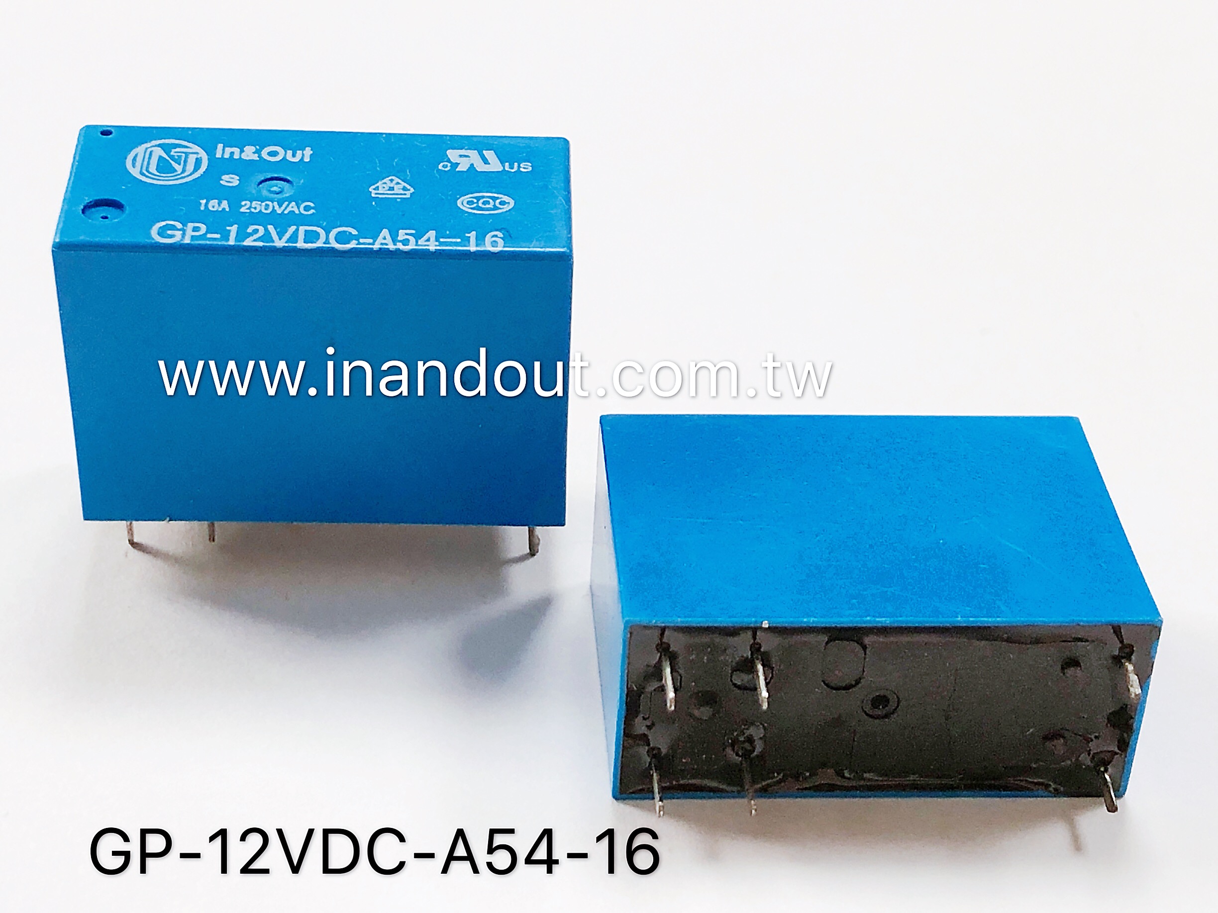 Power Relay 6pins 12VDC 0.54W 16A /250VAC 1 Form A SPST In & Out ...