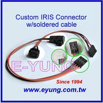 IRIS Connetor with soldered cable, CCTV Camera Jack & plug with 4P ...