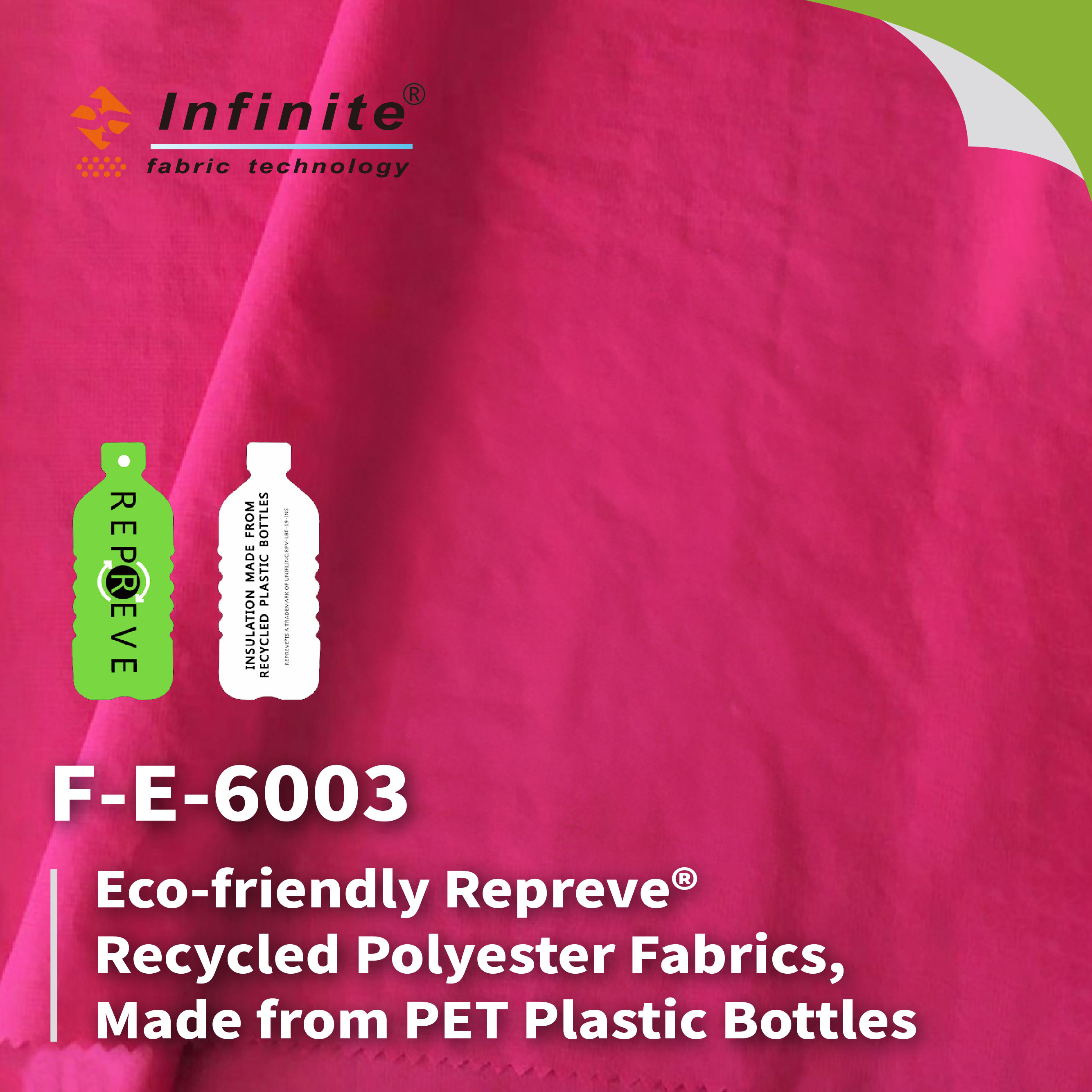 Repreve® Recycled Polyester Fabrics, Made from PET Plastic Bottles ...