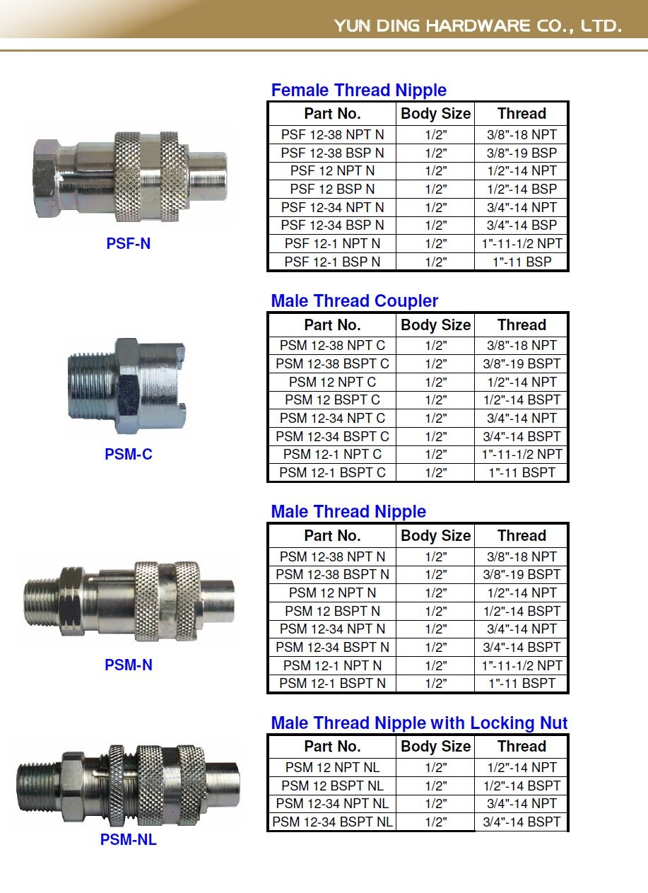 Slotted Type(Dix-Lock) Air Quick Couplings | Taiwantrade