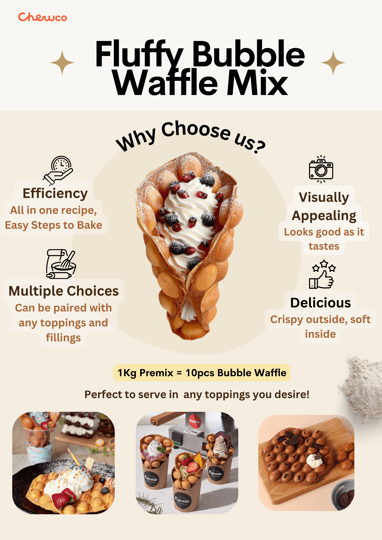 Fluffy Bubble Waffle Mix | Taiwantrade
