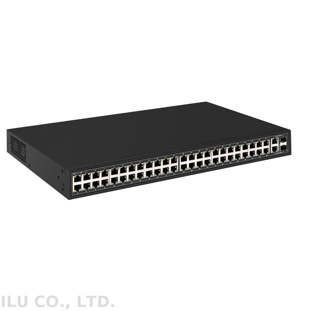 48 ports 10/100Mbps POE switch with 2GE/SFP combo | ILU CO., LTD.