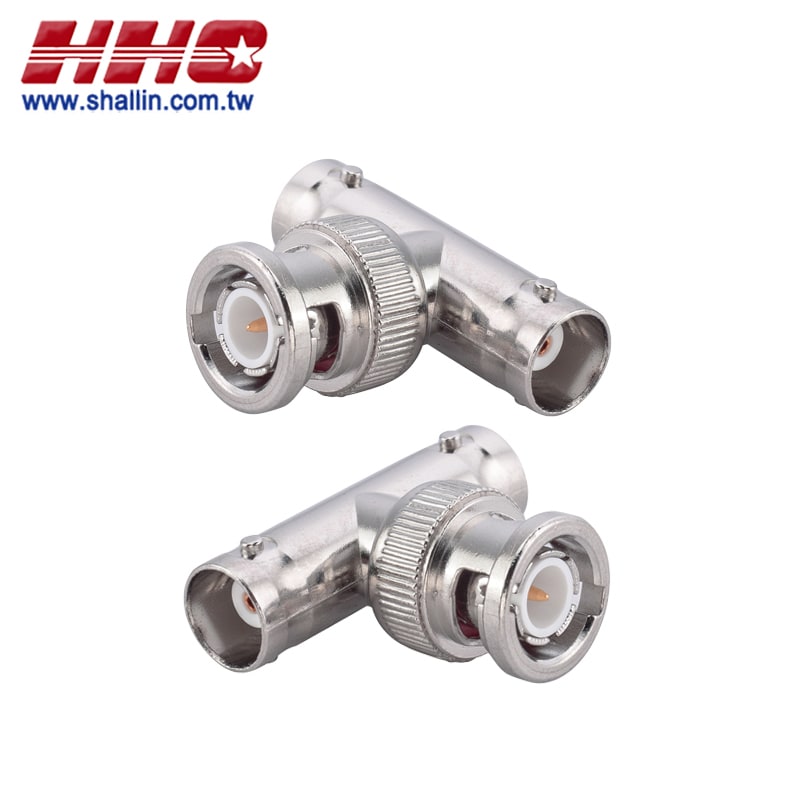 RF Connector, T-type BNC male to double BNC female gold-pin,RoHS ...