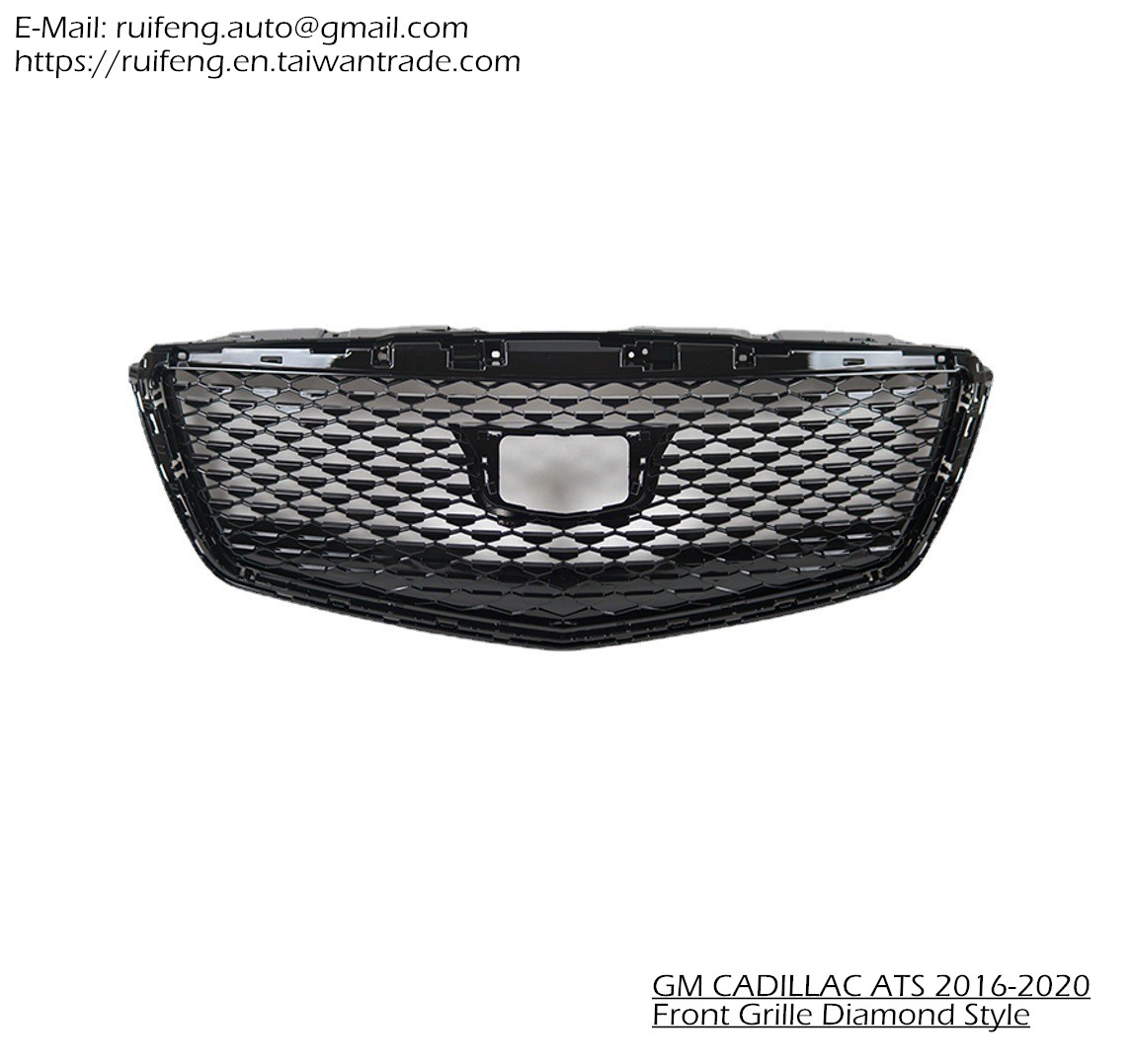 Front Grille, Diamond Style, (Glossy Black), FOR GM CADILLAC ATS 2016 ...