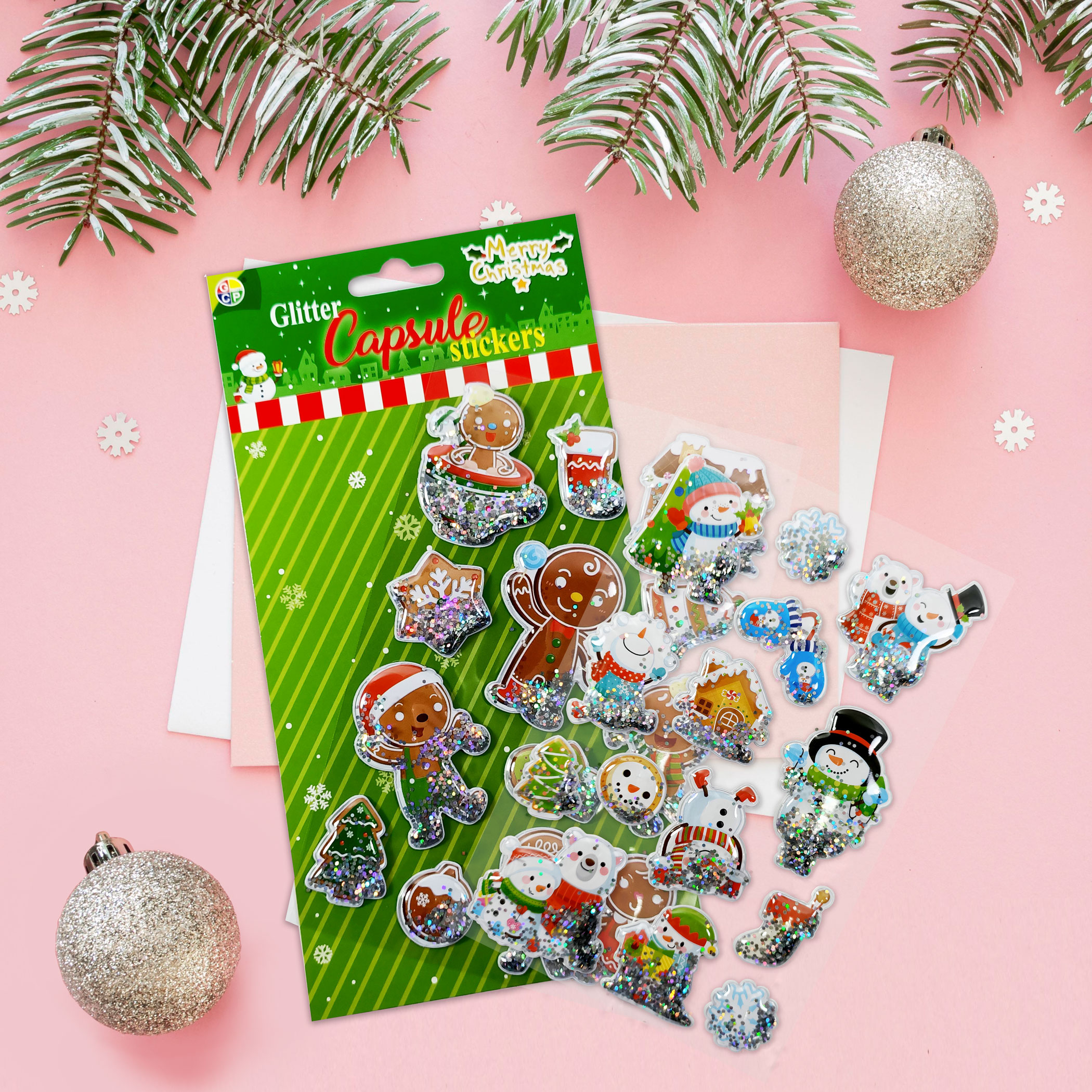 Christmas glitter capsule stickers | Taiwantrade