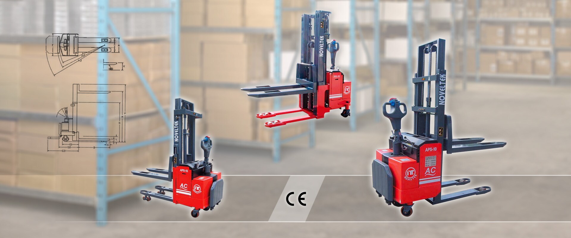 NOVELTEK Advanced Powered Pallet Stacker 1000KG | Taiwantrade
