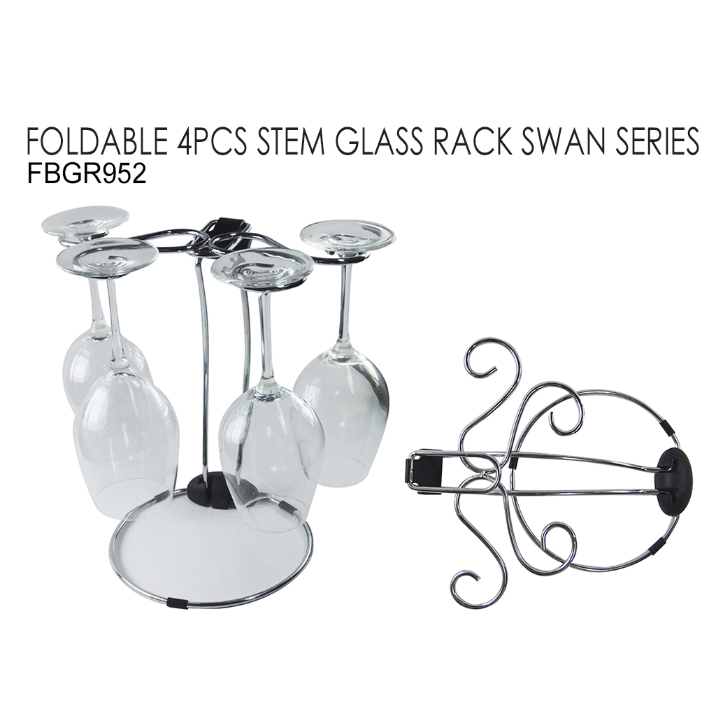 FOLDABLE 4PCS STEM GLASS RACK SWAN SERIES | Taiwantrade