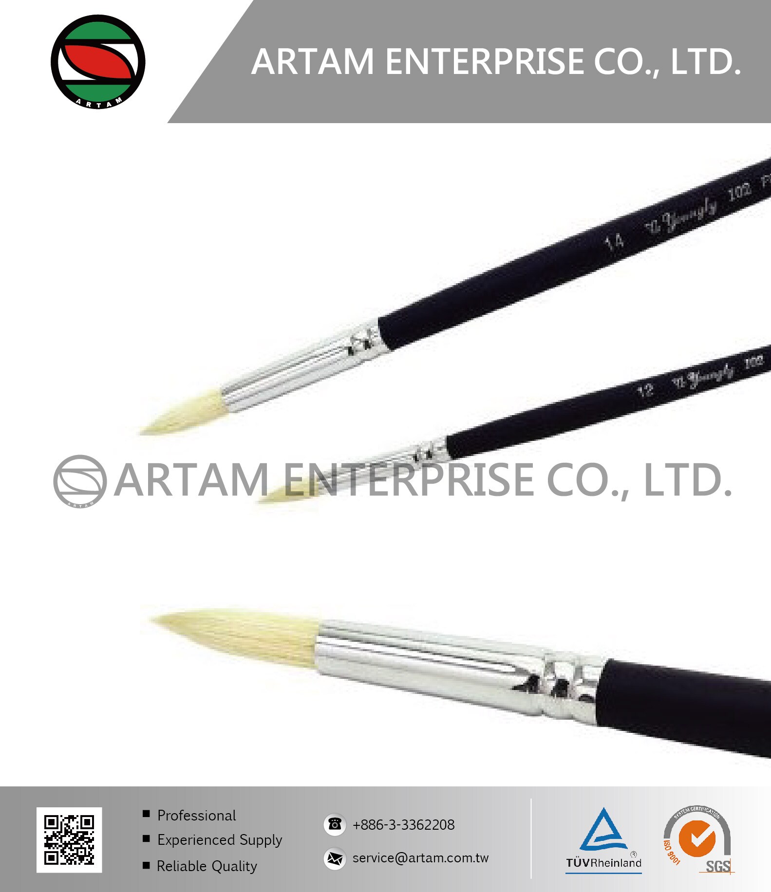Oil & Acrylic Color Brush-Round | Taiwantrade.com