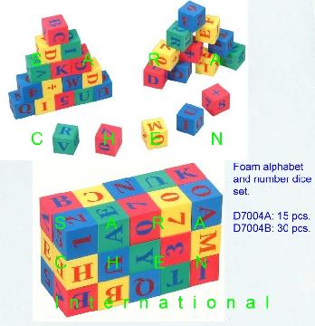 FOAM ALPHABET AND NUMBER DICE SET | Taiwantrade