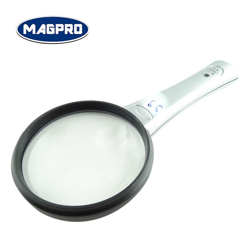 3.5" 90mm Illuminated LED Handheld 2X/4X Magnifier With Bifocal Lens | Taiwantrade