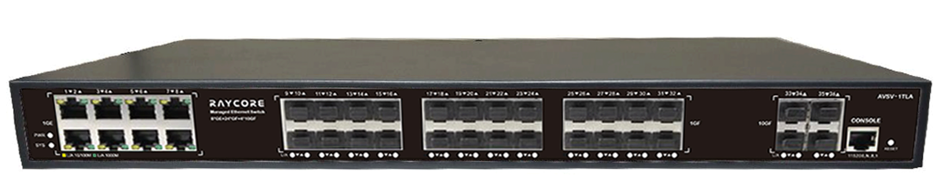 L2+ managed Ethernet fiber switch with 8 ports 1G RJ45 ports and 24 ...