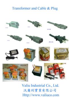Transformer, cable and plug for machines and electric appliance ...